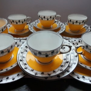 ART DECO HANDPAINTED Crescent Tea Set - Etsy