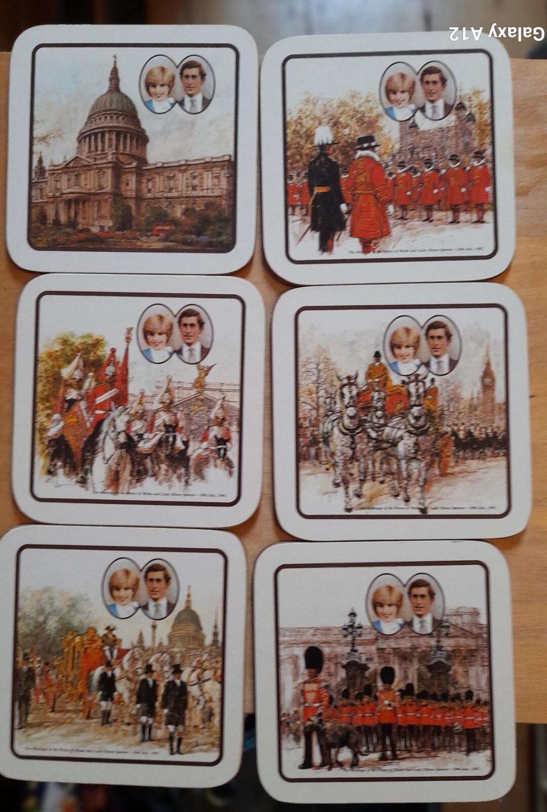 ROYAL SOUVENIER COASTERS Princess Diana and Prince Charles 6 - Etsy