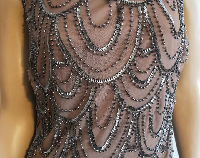 FLAPPER GREAT GATSBY 1920s Look Heavily Beaded Dress Uk 12 - Etsy