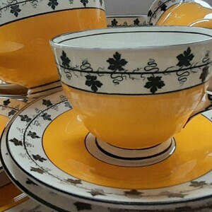ART DECO HANDPAINTED Crescent Tea Set - Etsy