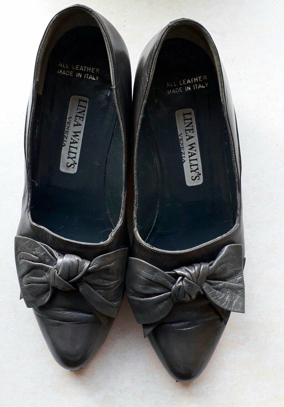 1980S GREY ITALIAN LEATHER Shoes by Linea Wallys - Etsy