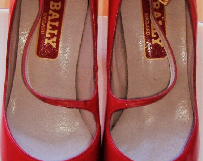 1980S BALLY RED Shoes Unusual Design Uk 4 - Etsy UK