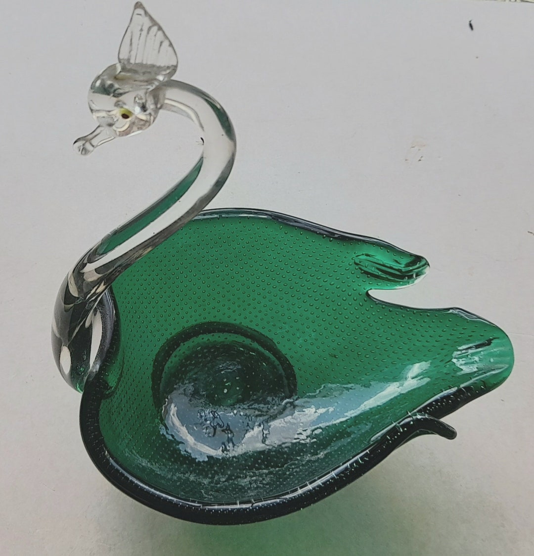 MURANO GREEN GLASS Swan Stylised Bubbles - Etsy