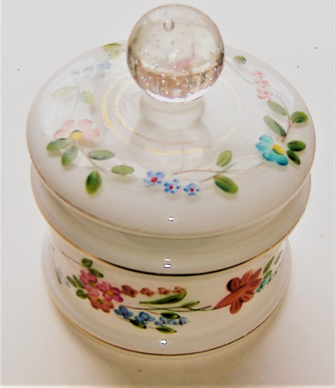 VICTORIAN Large GLASS POWDER Bowl - Etsy