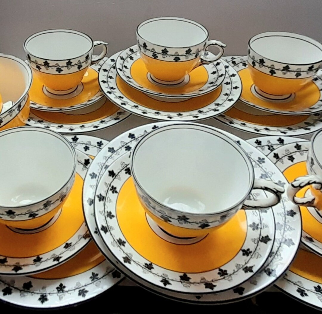 ART DECO HANDPAINTED Crescent Tea Set - Etsy