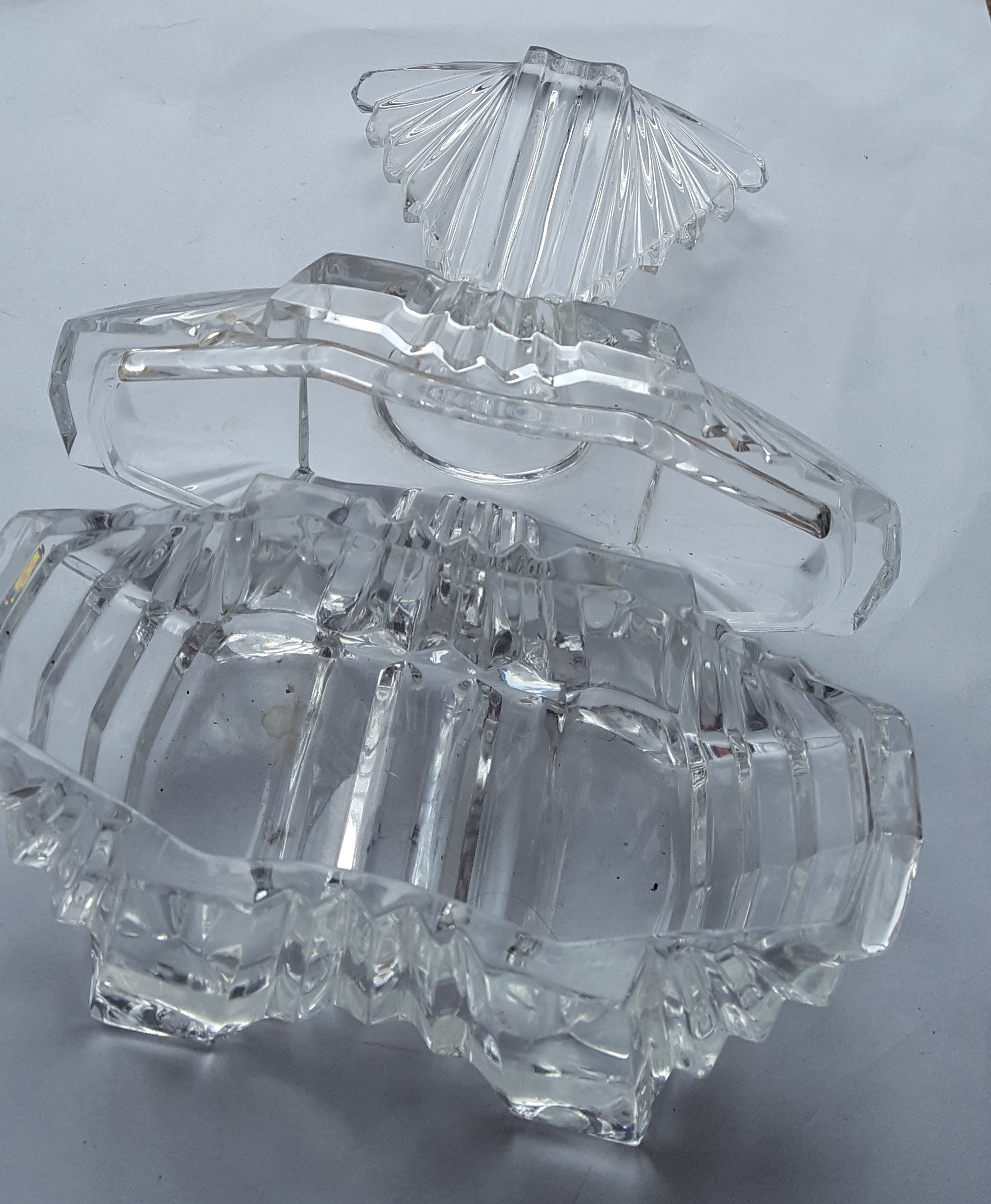 ART DECO GLASS Powder Pot Pressed Glass - Etsy UK