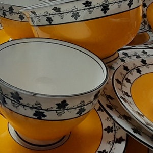 ART DECO HANDPAINTED Crescent Tea Set - Etsy