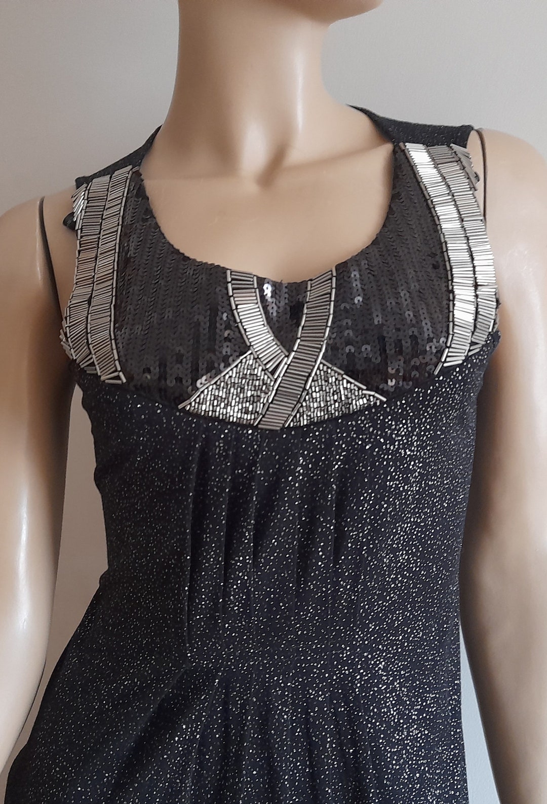 FLAPPER GREAT GATSBY Style Dress Short 1920s Look Uk 10 - Etsy