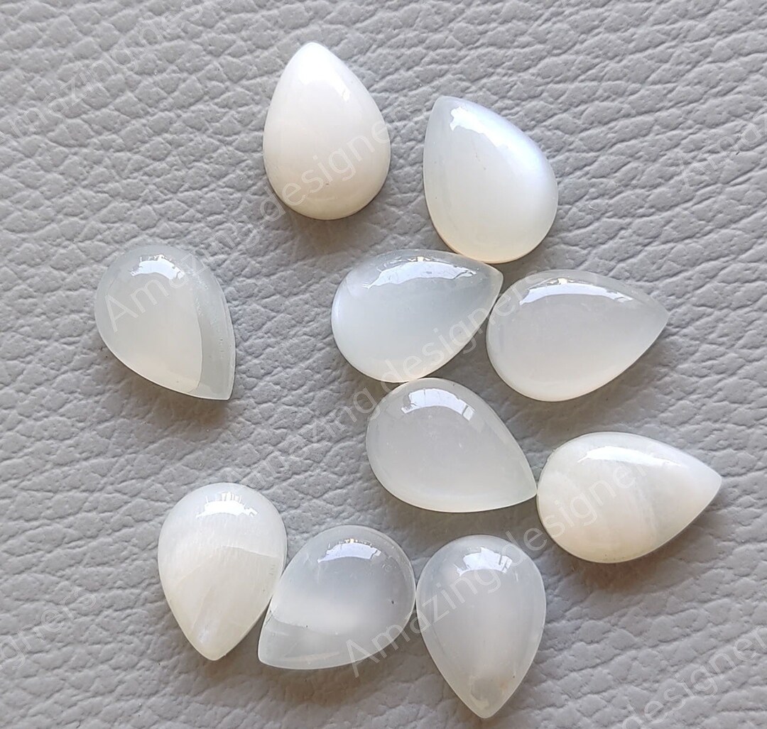 Natural White Moonstone Pear Cabochon 3x5mm to 12x16mm - Etsy