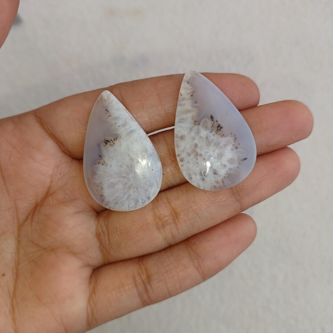 Moss Agate Pear Cabochon Cab Loose Gemstone 32x20x4mm Approx 82.20 CTS ...