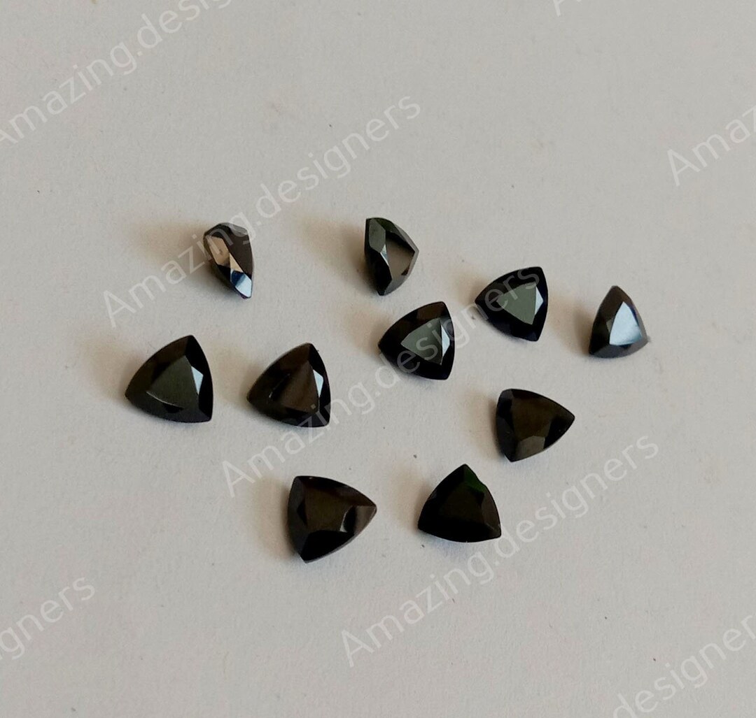 Natural Black Onyx Trillion Faceted Cut 6mm to 20mm Wholesale Loose ...