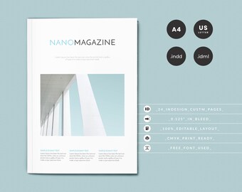 Multiple Magazine Layout Clean and Elegant Magazine Template | Etsy