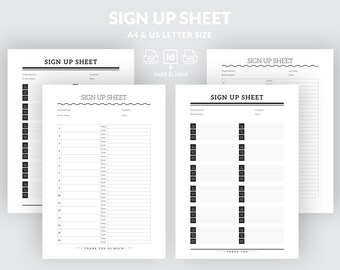 Sign up sheets | Etsy