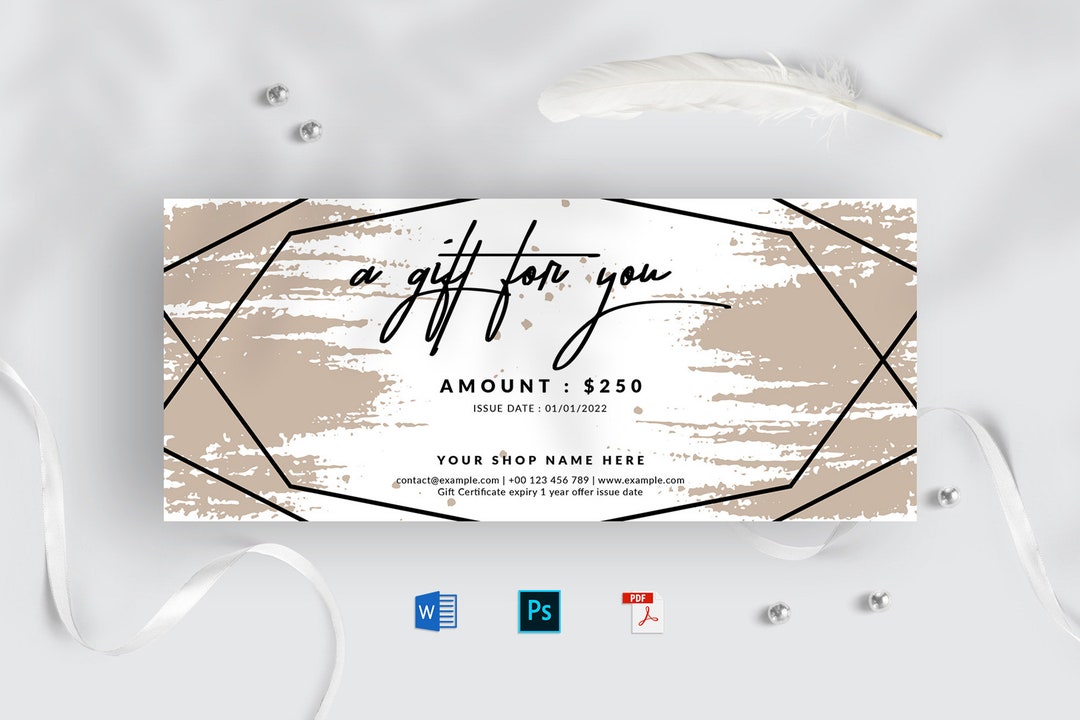 Gift Certificate Template, Gift Voucher Template, Modern Gift Voucher ...