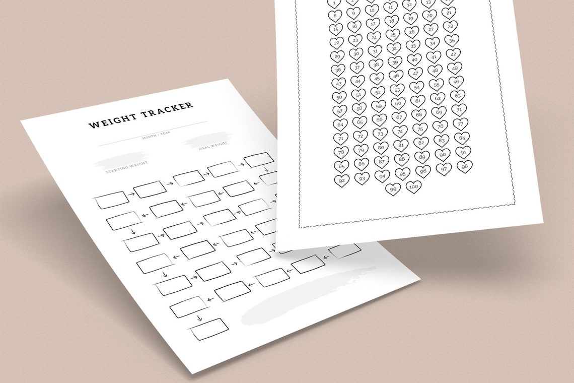 Weight Loss Tracker Editable Indesign Weight Loss Chart - Etsy