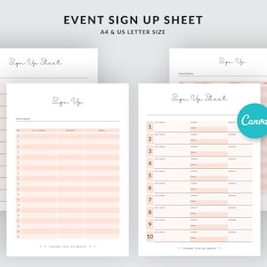 Sign Up Sheet Template With Time Slots