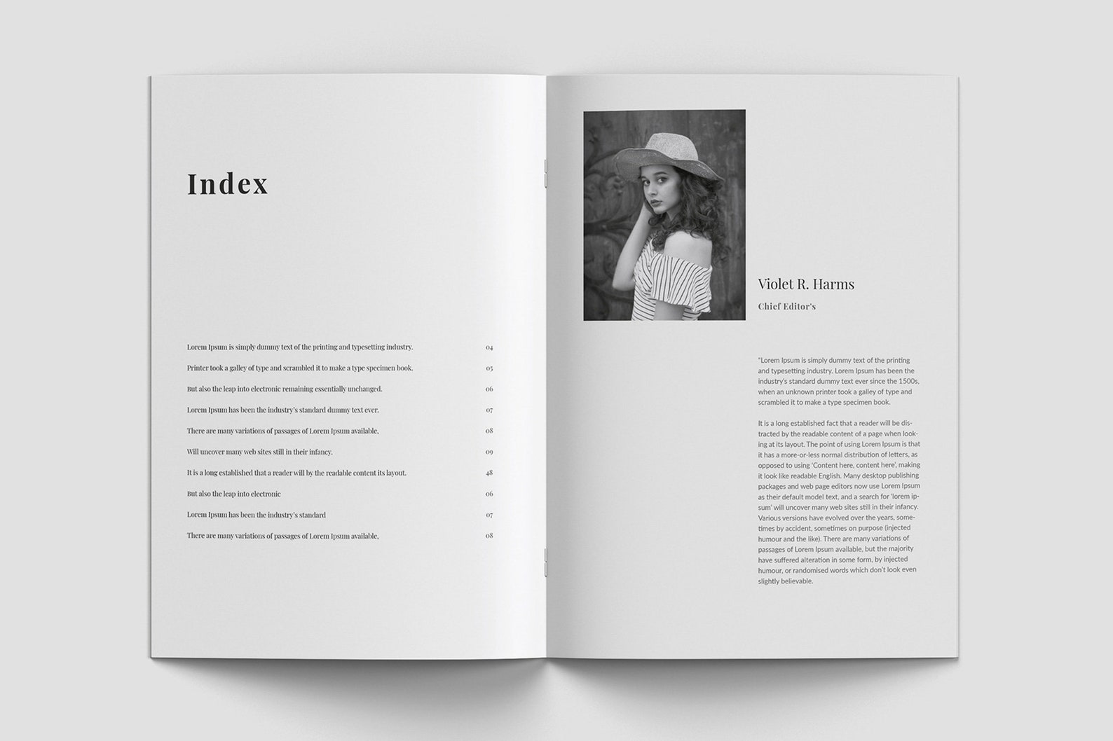 Black and White Minimal Magazine Template, Indesign Magazine Layout ...