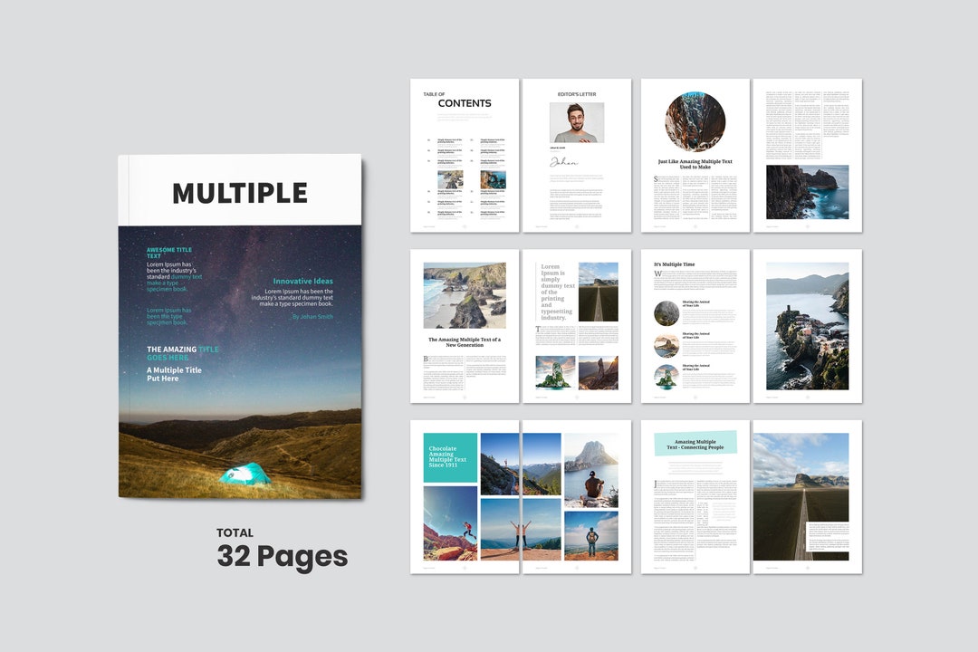 Modelo de revista multiuso, layout múltiplo elegante para revista ...