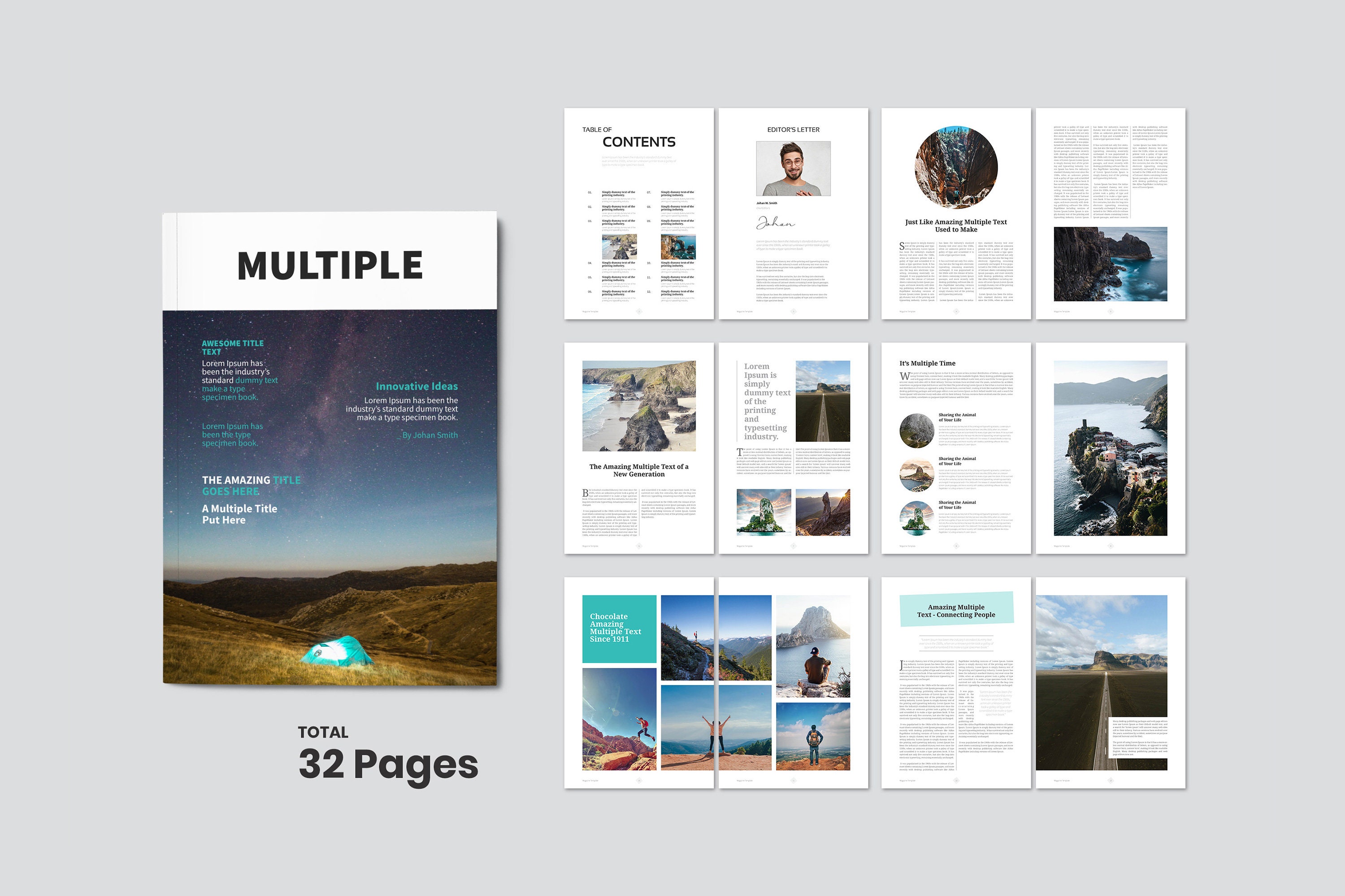 Multipurpose Magazine Template, Elegant Multiple Layout for Magazine ...