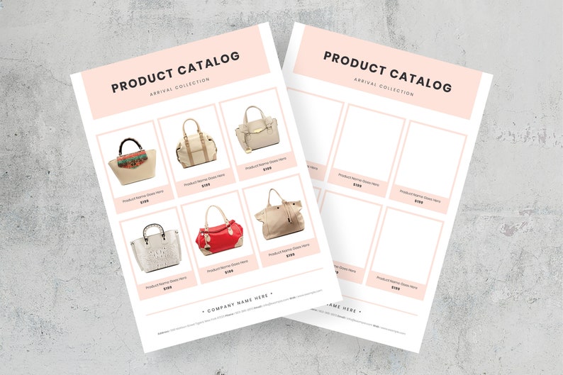 Layout del catalogo prodotti Modello minimo di foglio di linea | Etsy