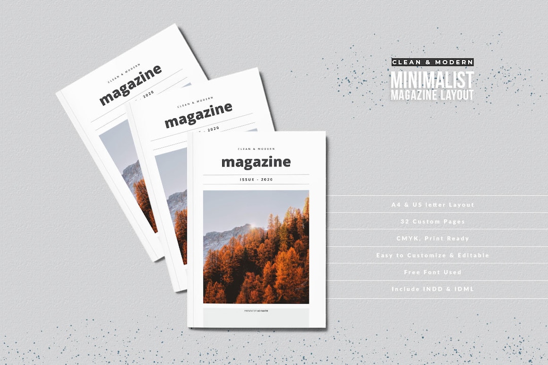 Modern and Clean Minimalist Magazine Layout - Etsy