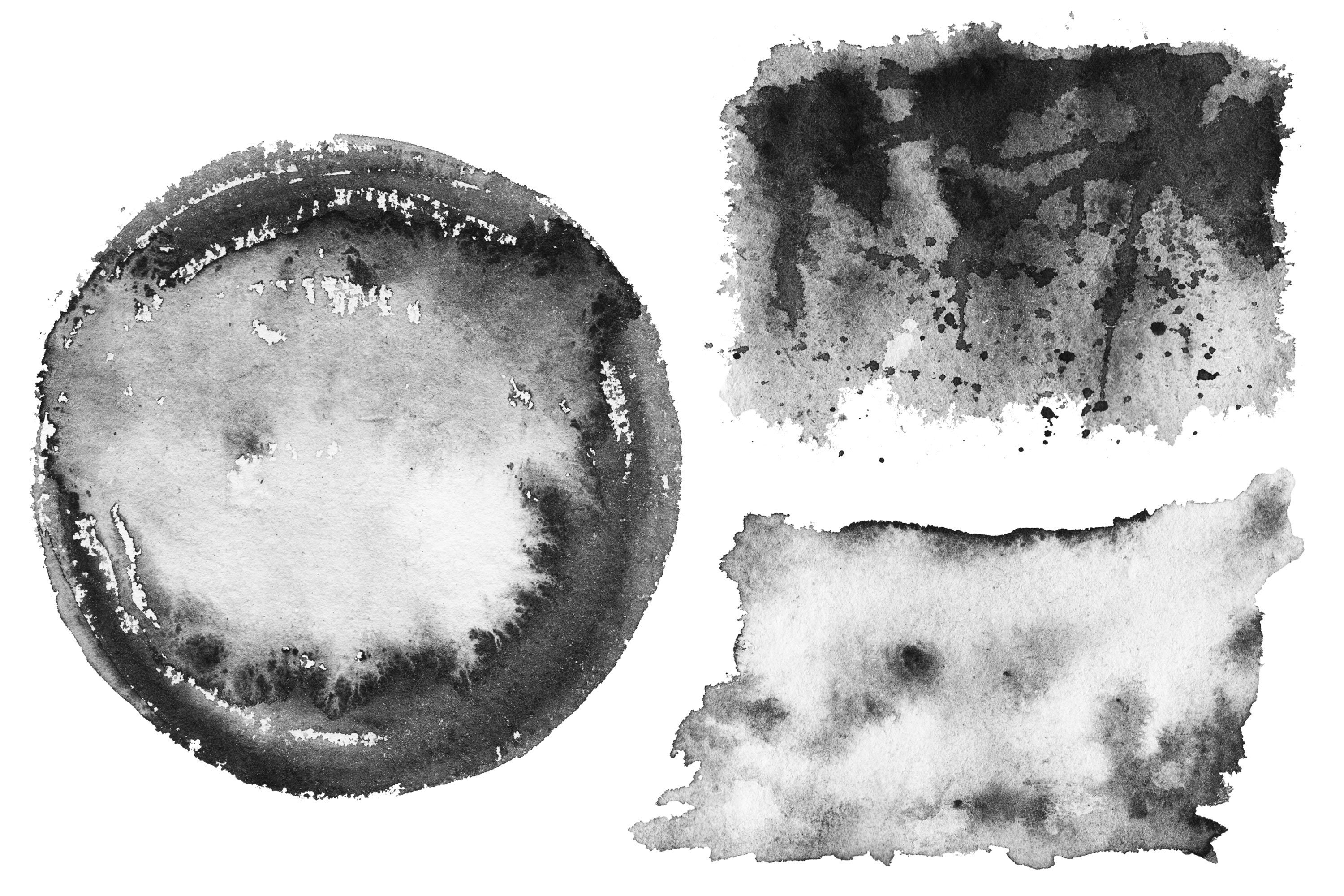 Watercolor Black Textures Clip Art Strokes Black Textured - Etsy