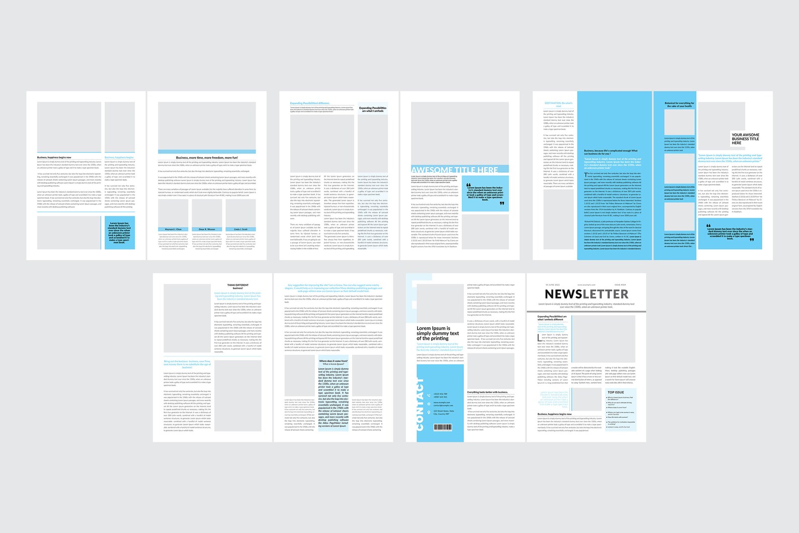 Newsletter Template, Weekly Business Journal, Corporate Newsletter ...