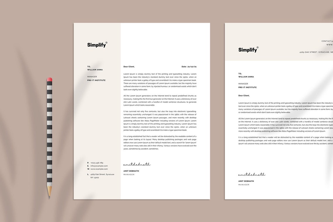 Editable Canva Letterhead Template Letterhead Design - Etsy