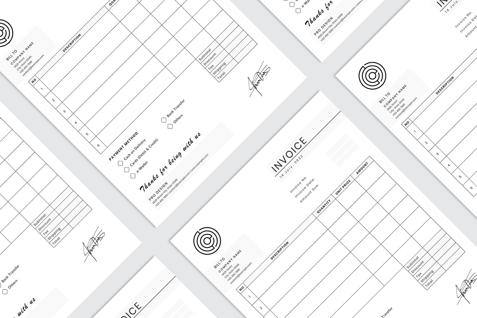 Invoice Word Template, Editable Minimal Order Form, Editable Microsoft ...