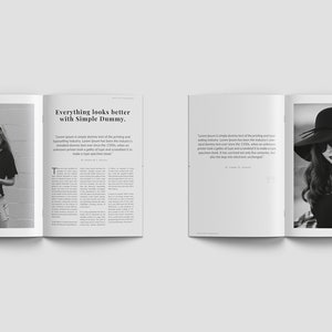 Black and White Minimal Magazine Template, Indesign Magazine Layout ...
