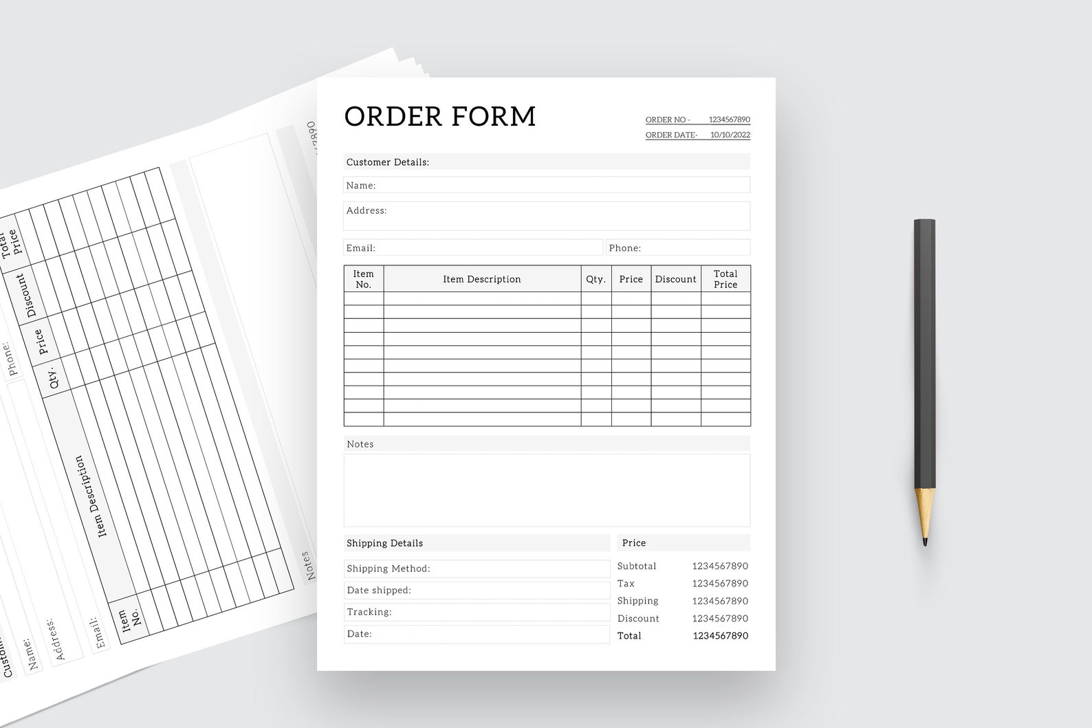 Editable Word Wholesale Order Form Template, Product Order Form Layout ...