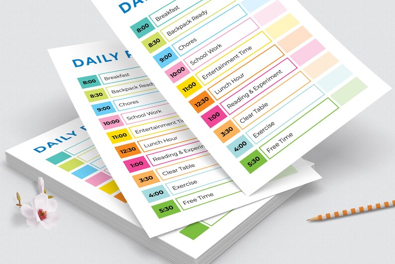 Daily Routine Chart Editable Indesign & Canva Version, Daily Morning ...