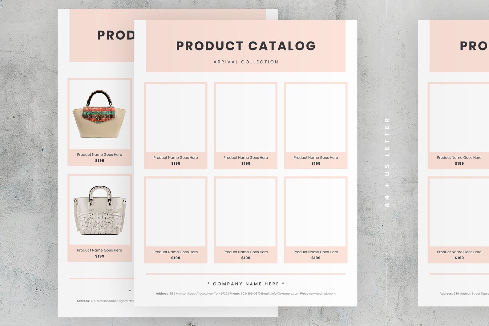 Layout del catalogo prodotti Modello minimo di foglio di linea Layout ...