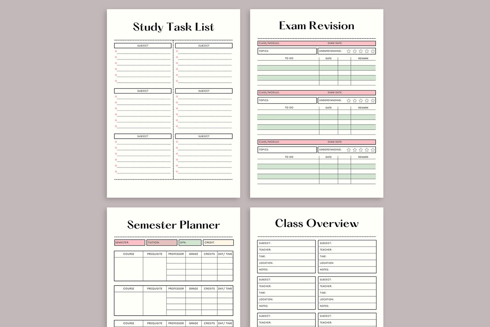 Commercial Allow Ultimate Canva Study Planner Bundle Pack Vol.37 ...