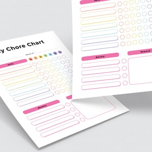 My Chore Chart Editable Indesign & Canva Version, Daily Morning Evening ...