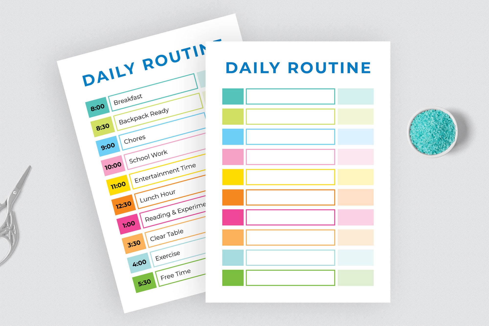 Daily Routine Chart Editable Indesign & Canva Version, Daily Morning ...