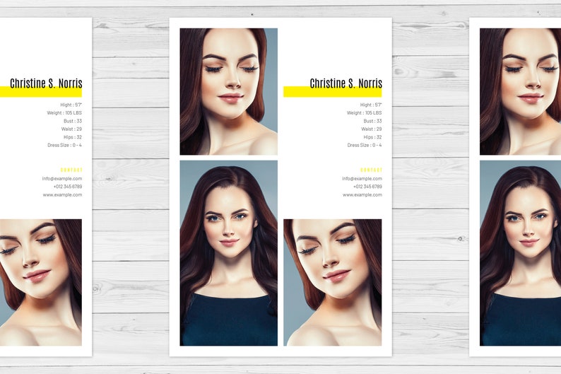 Modeling Comp Card Template Professional Comp Card Fashion - Etsy UK