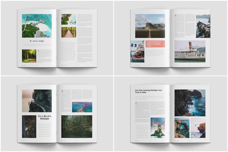 Travel Magazine Template, Travel Agency Magazine Layout, Multiple ...