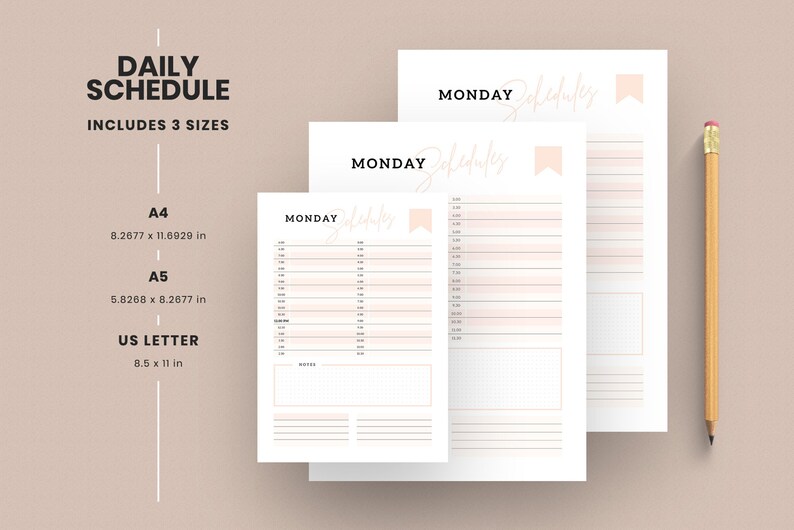 Daily Schedules for Success Your Goals Seven Days Planner - Etsy