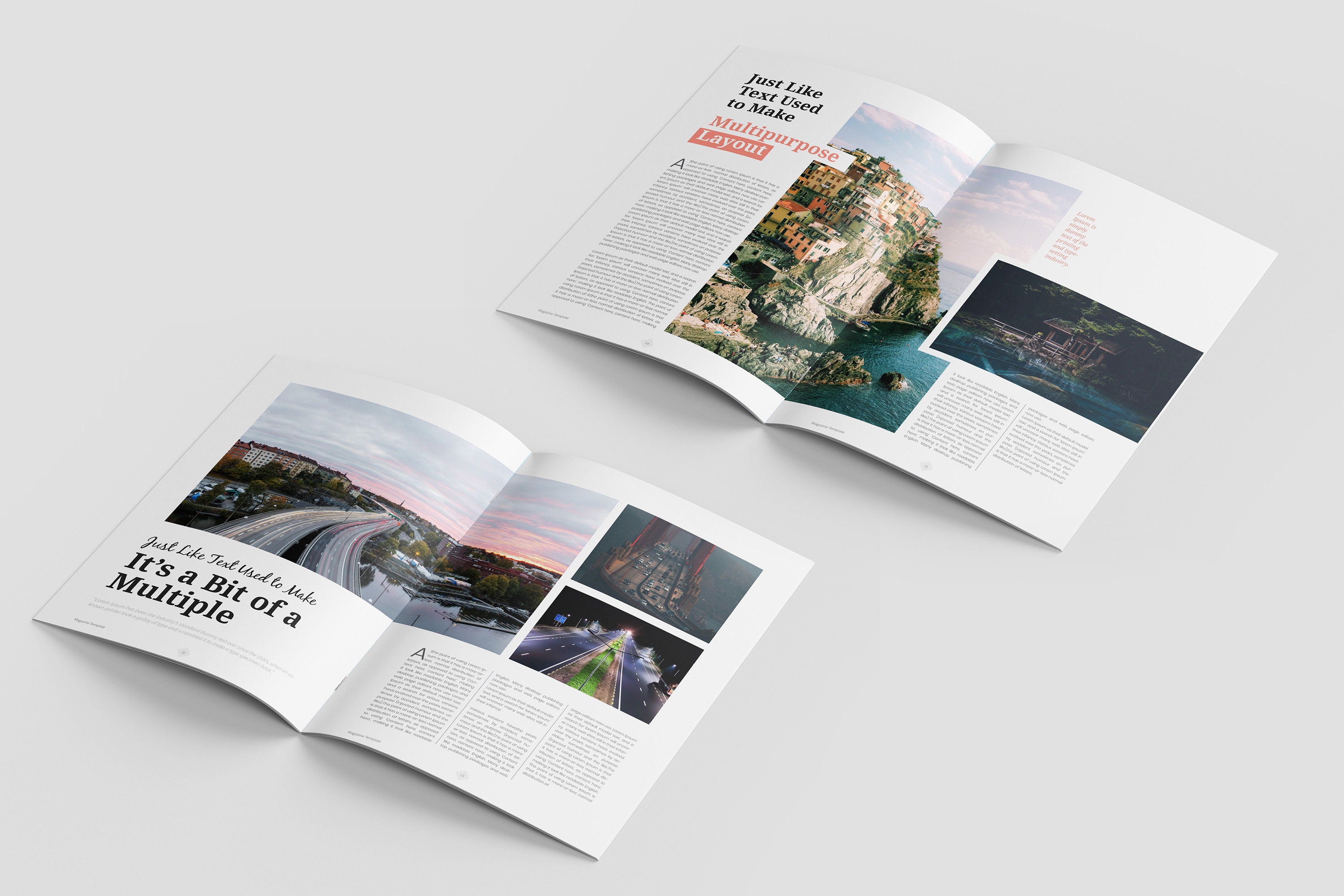 Travel Magazine Template, Travel Agency Magazine Layout, Multiple ...