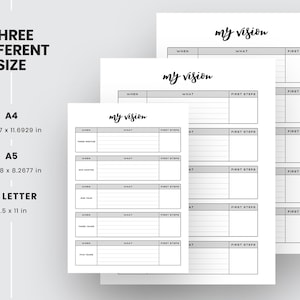 Canva Vision & Action Plan Sheet | Editable Vision Board Kit | Instant ...