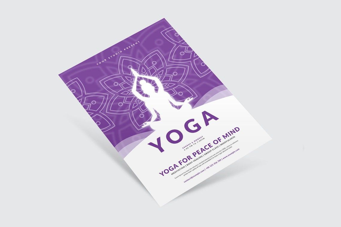 YOGA Flyer Yoga Studio Flyer Template Yoga Class Flyer Yoga Class ...