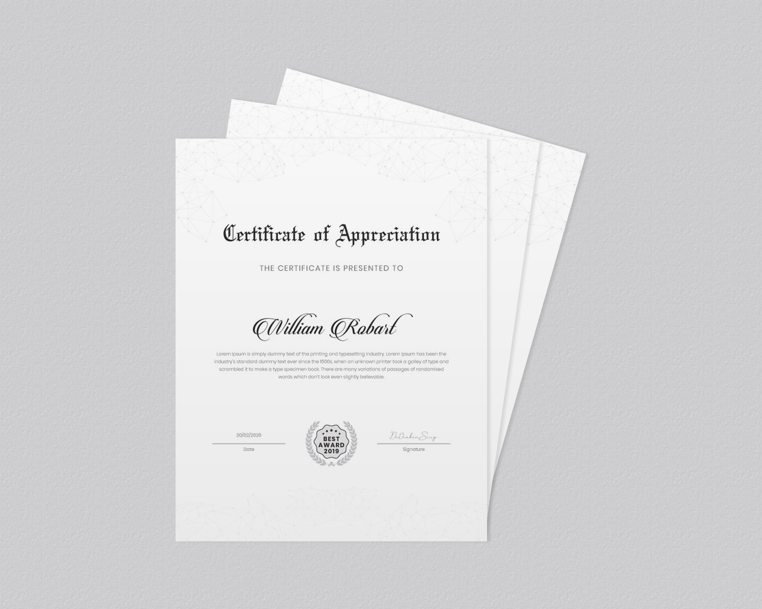 Elegant Certificate Design Technological Certificate Layout Instant ...