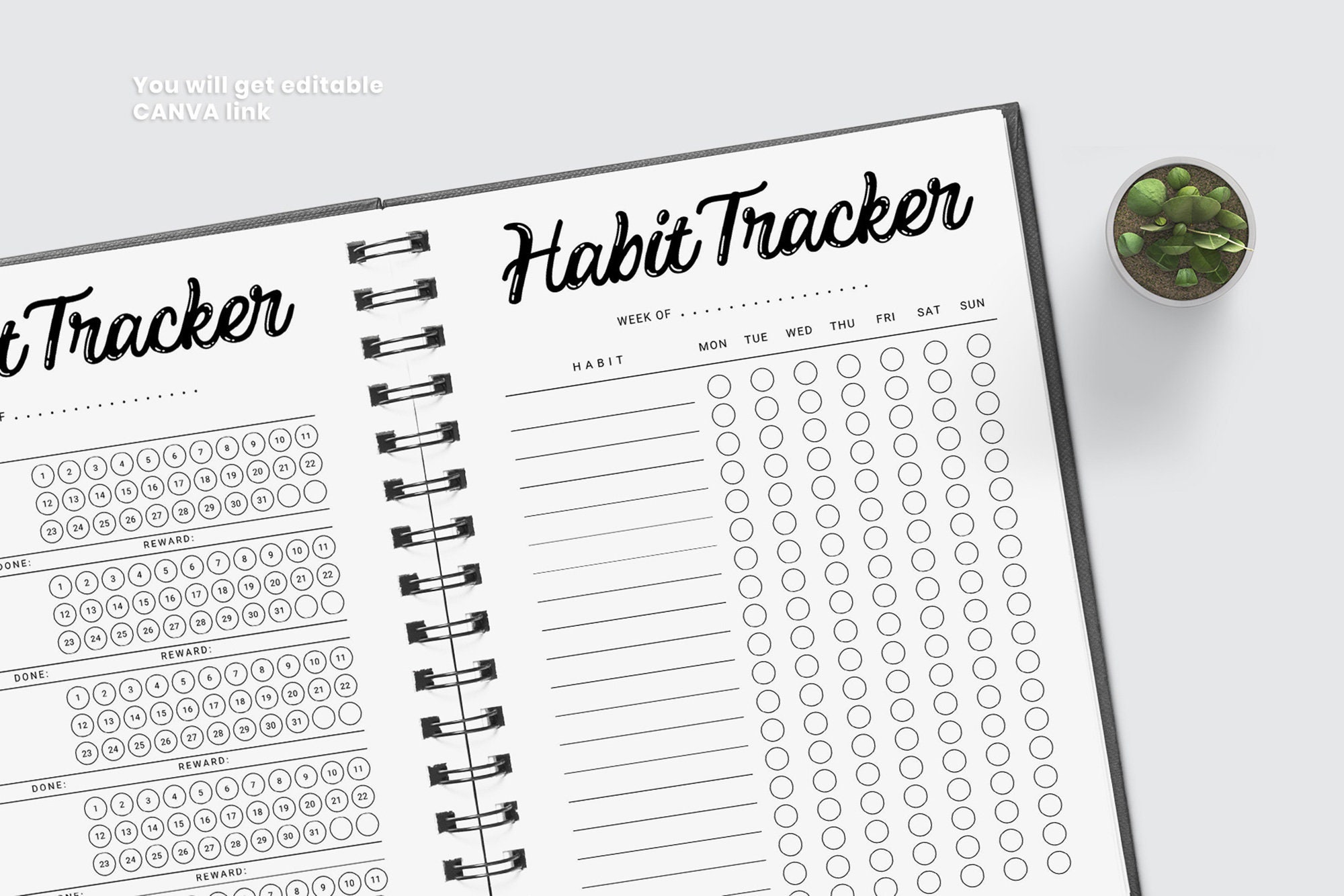 Canva Editable Habit Tracker Instant Download Habit Tracker - Etsy ...