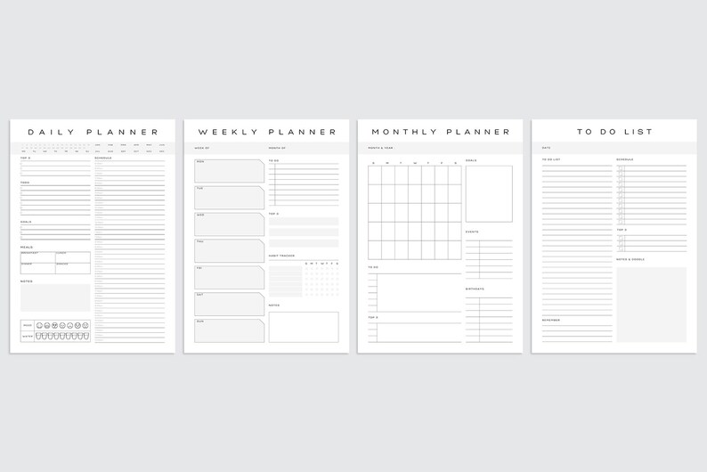 Editable Canva Daily Weekly Monthly To-do List Planner Template Instant ...