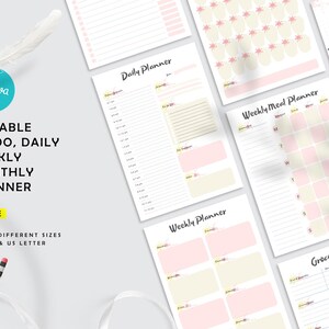 Editable Canva Daily Weekly Monthly to Do List Planner, Canva Weekly ...