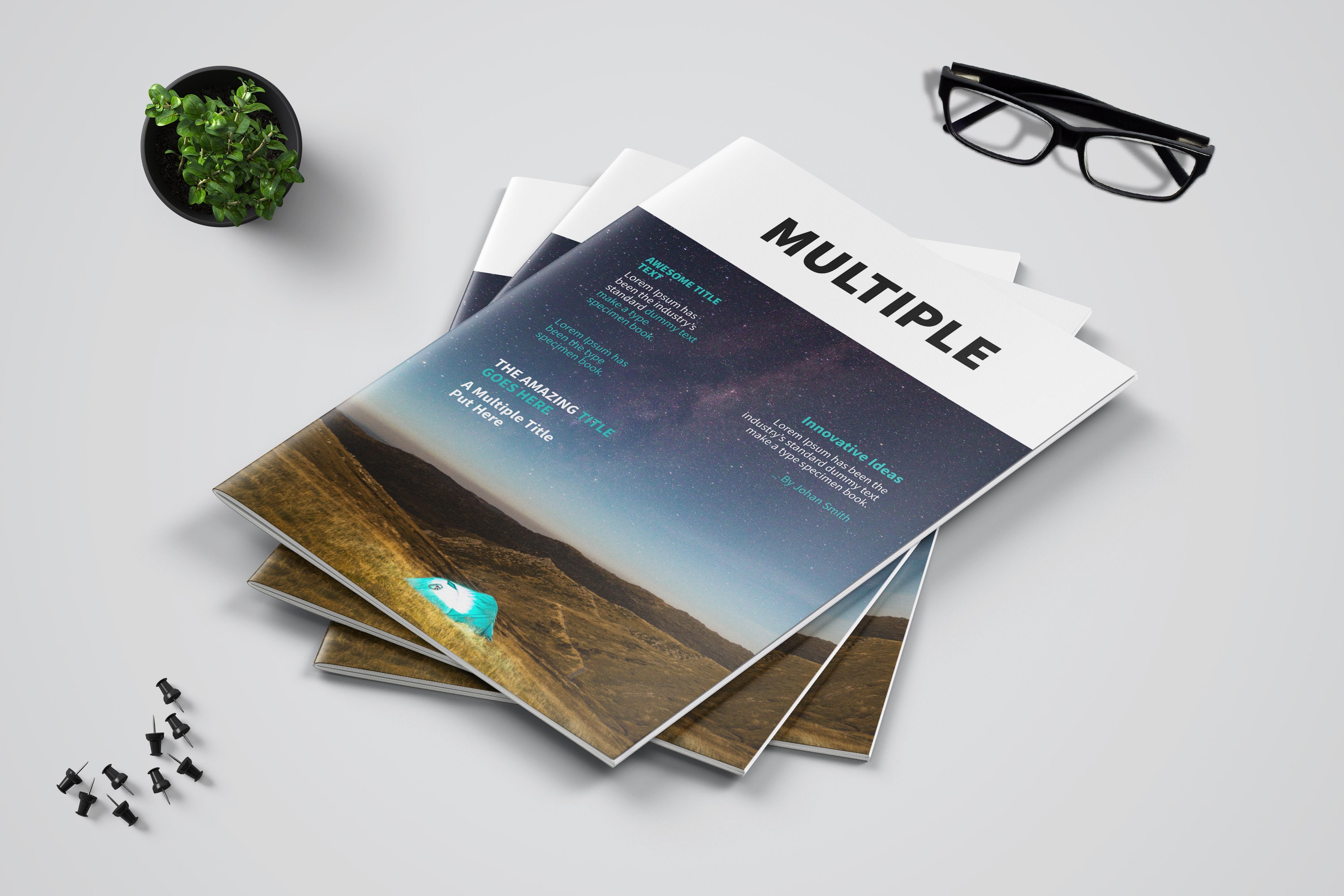 Multipurpose Magazine Template, Elegant Multiple Layout for Magazine ...