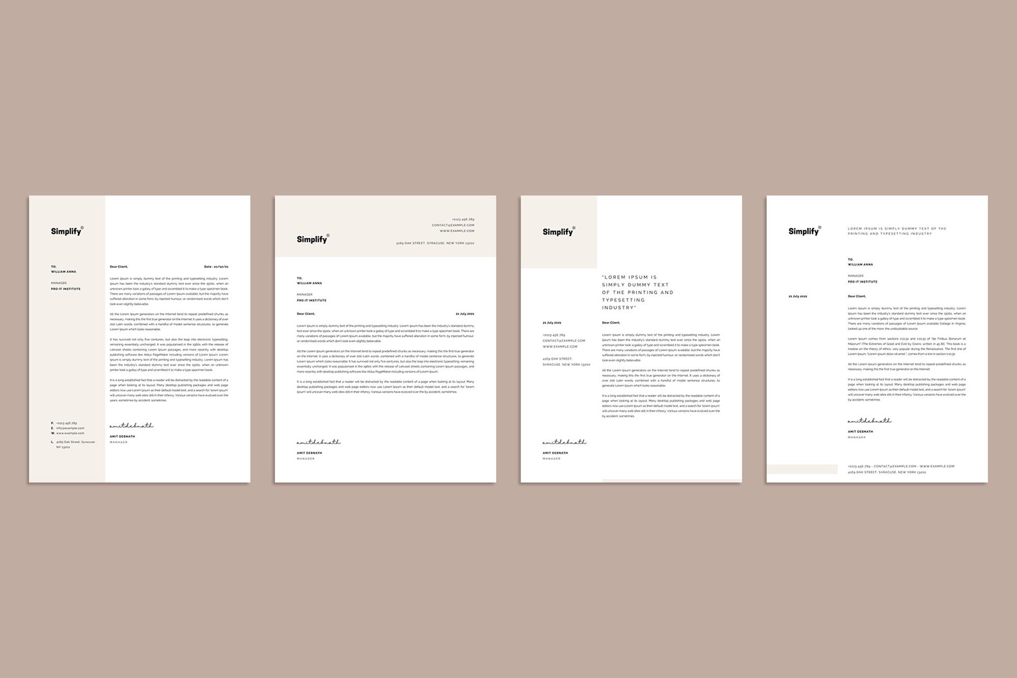 Editable Canva Letterhead Template Letterhead Design Minimal & Simplify ...