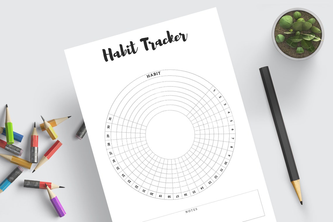 Habit Tracker Daily Habits Tracker Habit Chart Weekly Monthly Yearly ...