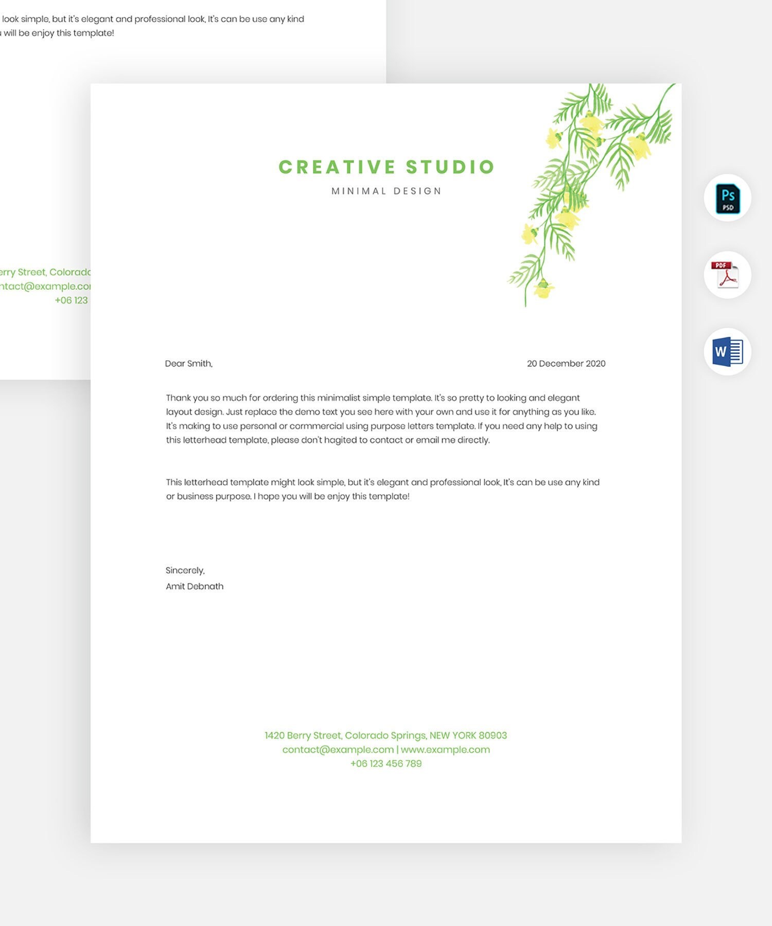 Modello di carta intestata elegante | Carta intestata di Microsoft word ...